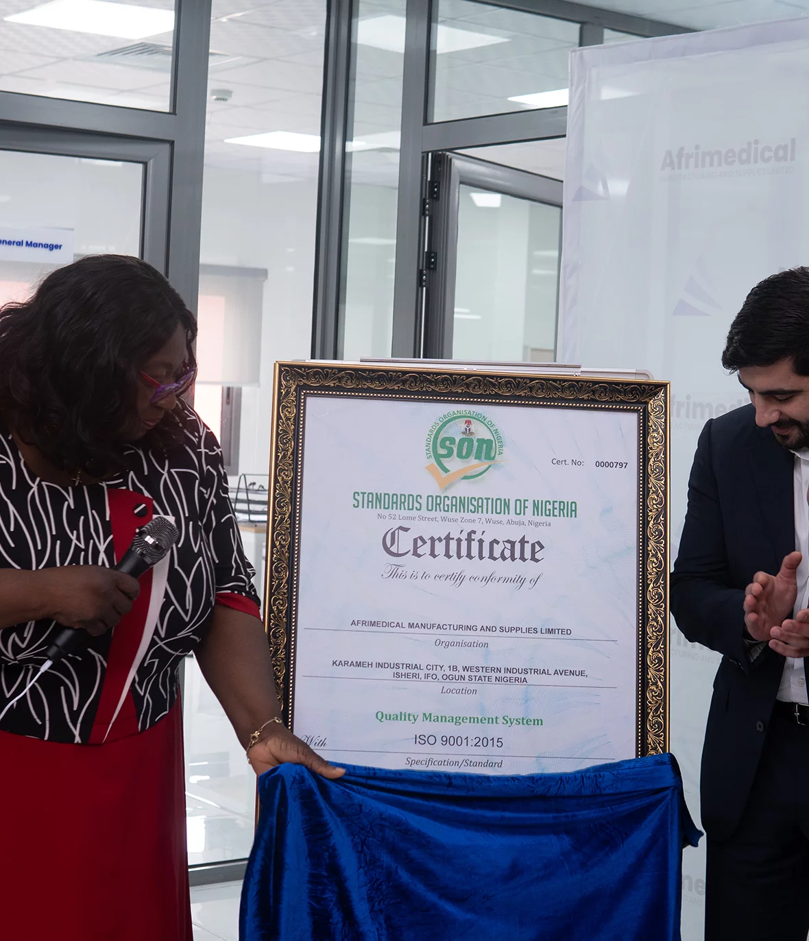 Afrimedical - News - ISO 9001:2015 QMS Certificate Presentation Ceremony